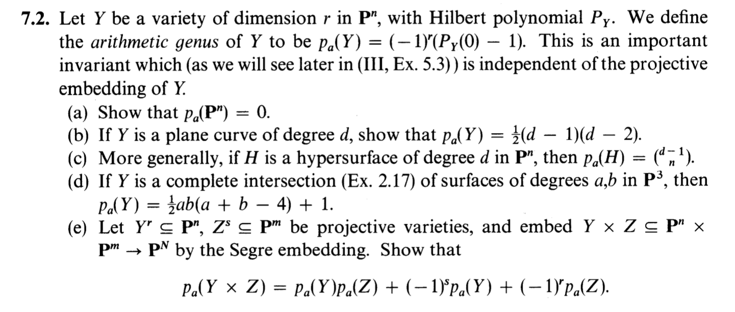 7.2. Let Y be a variety of dimension r in Pn, with | Chegg.com