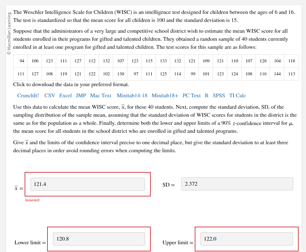 Solved The Weschler Intelligence Scale for Children (WISC) | Chegg.com
