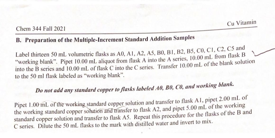 Solved Determination of Cu in vitamin tablets with flame | Chegg.com