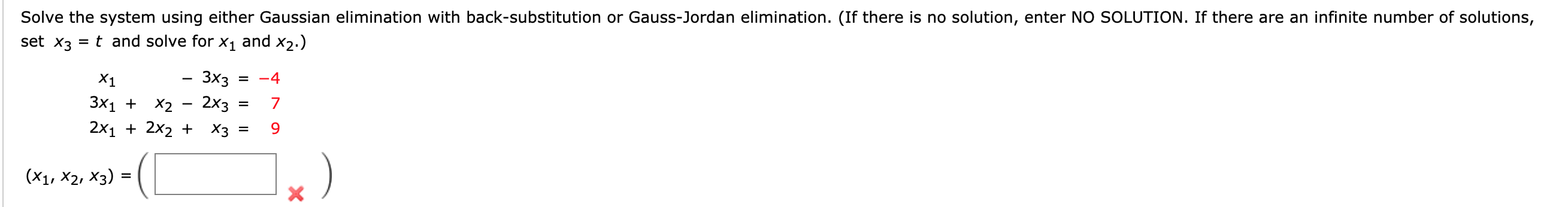 Solved Solve the system using either Gaussian elimination | Chegg.com