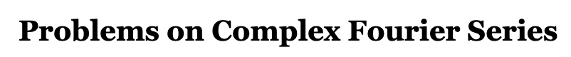 Solved Sketch the amplitude spectrum.Problems on Complex | Chegg.com