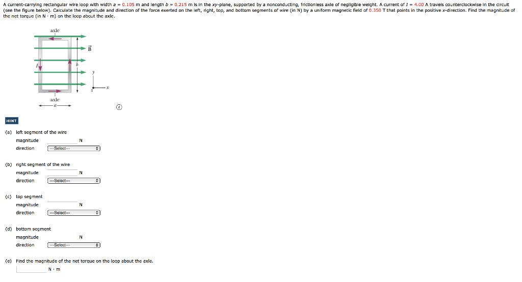 Solved A current-carrying rectangular wire loop with width a | Chegg.com