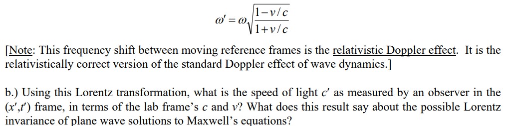 Solved 3.) a.) Show that when boosting to a primed inertial | Chegg.com