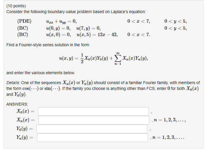 Solved (10 points) Consider the following boundary-value | Chegg.com