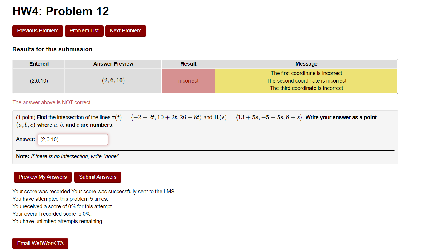 Solved HW4: Problem 12 Previous Problem Problem List Next | Chegg.com
