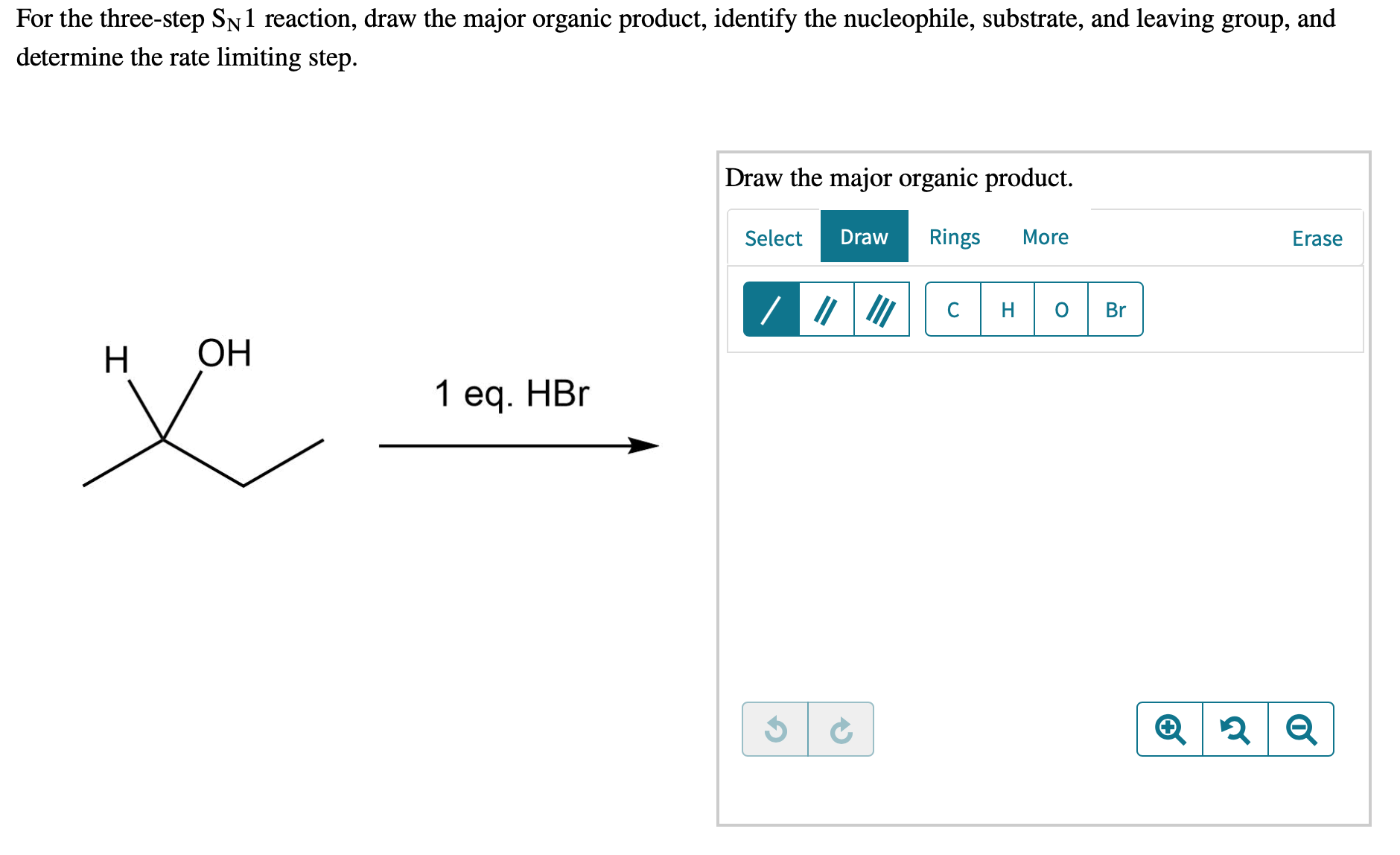 Solved For the three‑step SN1 reaction, draw the | Chegg.com