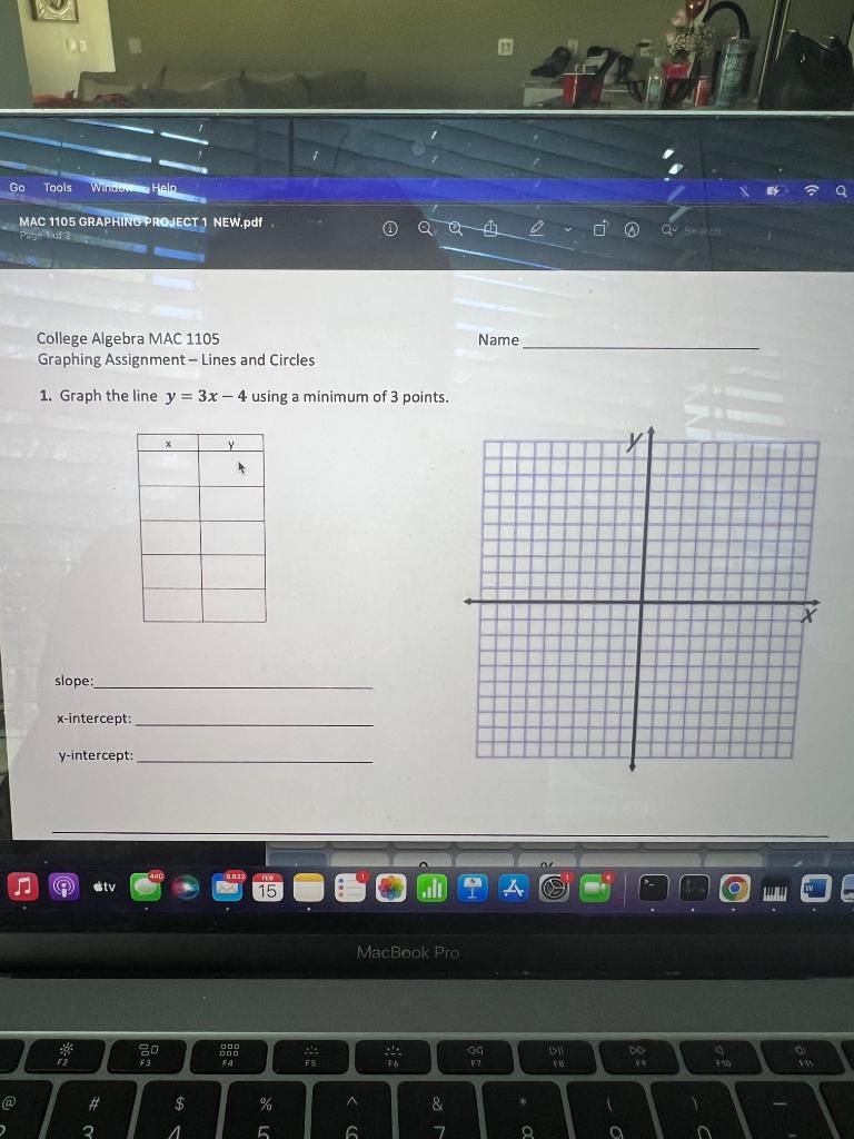 Solved 1. Graph the line y=3x−4 using a minimum of 3 points. | Chegg.com