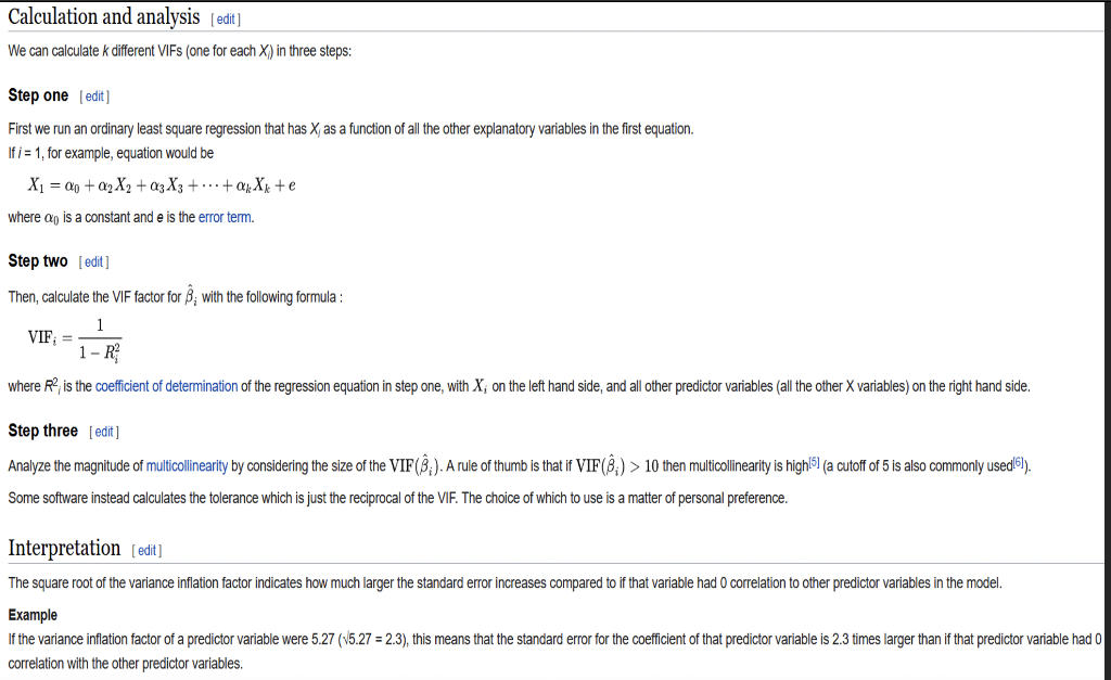 VIF - (5 pts.): Review the instructions below for | Chegg.com