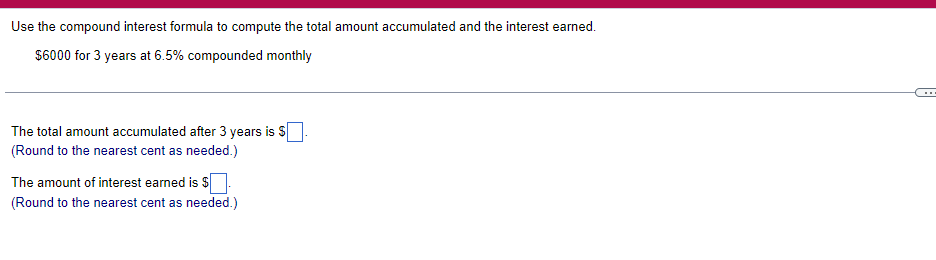 Solved Use the compound interest formula to compute the | Chegg.com