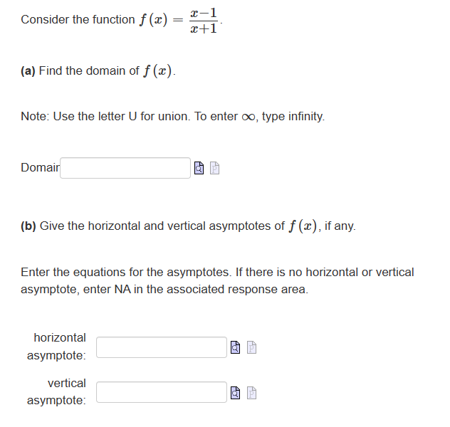 Solved Consider the function f(x)=x-1x+1.(a) ﻿Find the | Chegg.com