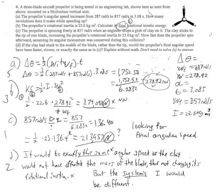 Solved 4. A three-blade aircraft propeller is being tested | Chegg.com