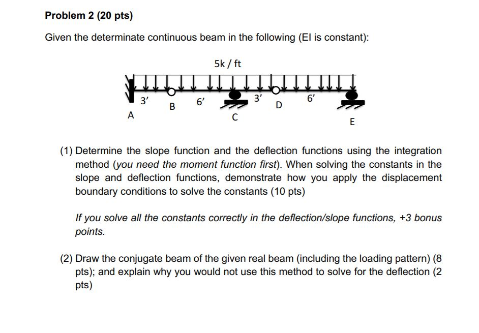 Solved Problem 2(20 pts) Given the determinate continuous | Chegg.com