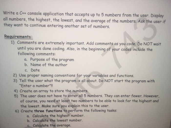 Solved Write a c++ console application that accepts up to 5 | Chegg.com