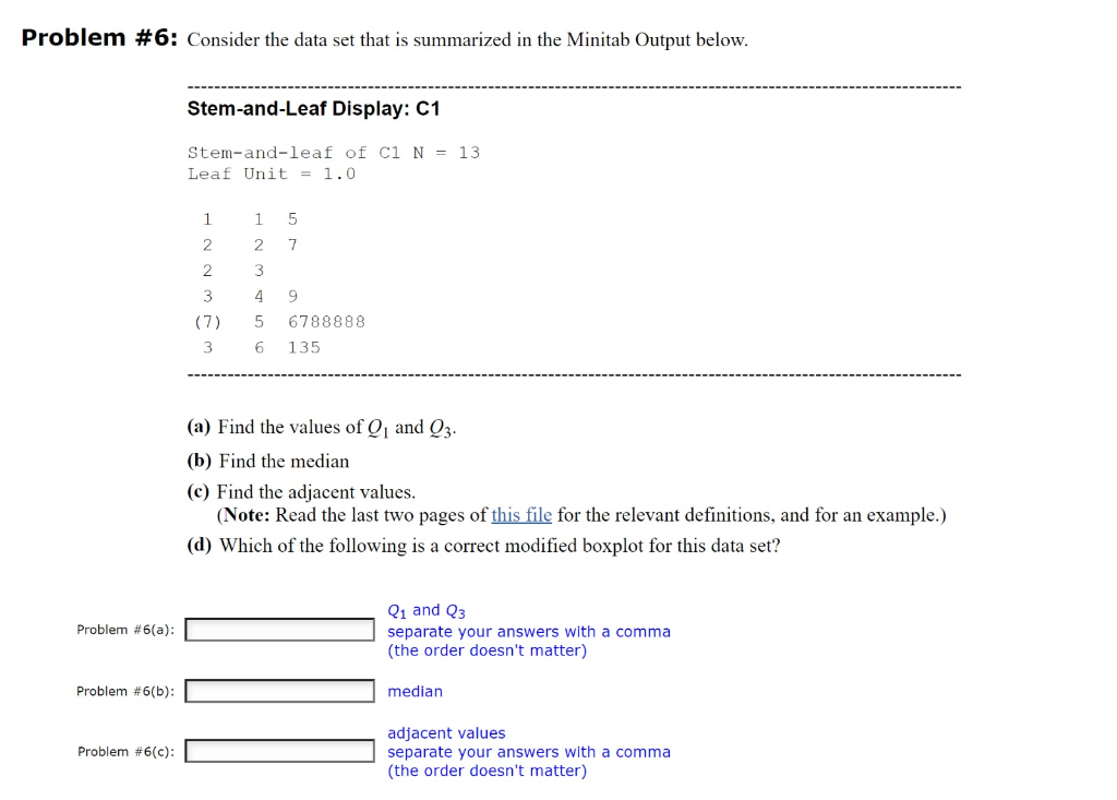Solved Problem 6 Consider The Data Set That Is Summarized 1671