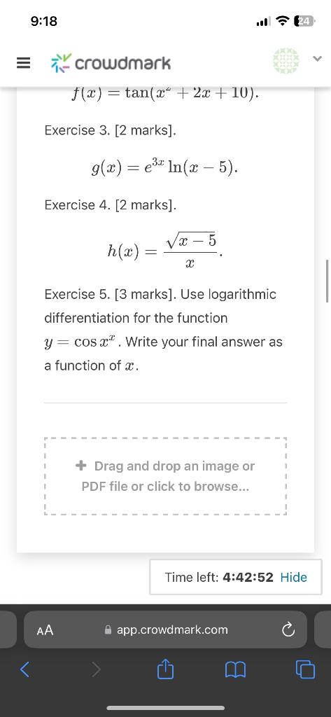 Solved Calculate the derivative of the given functions. Do | Chegg.com