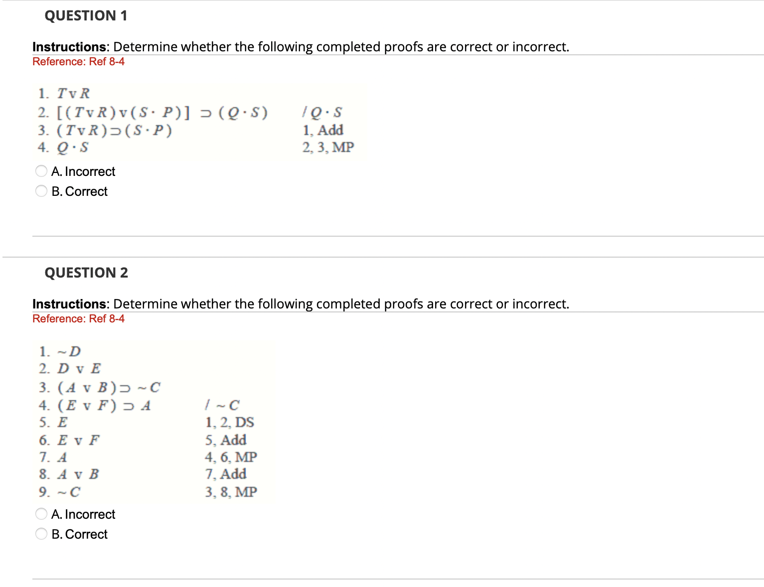 Solved Instructions: Determine whether the following | Chegg.com