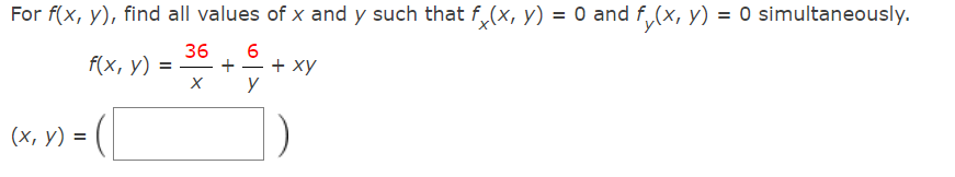 Solved For f(x,y), find all values of x and y such that | Chegg.com