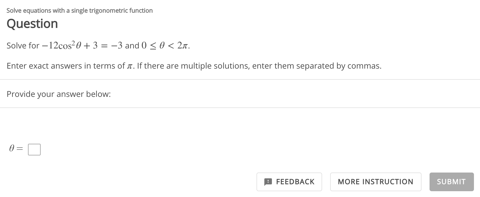 Solved Solve trigonometric equations using cofunction | Chegg.com