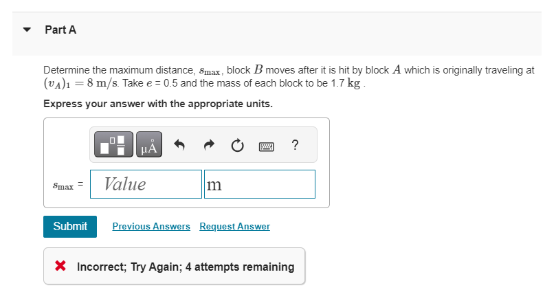 Solved The slider block B is confined to move within the | Chegg.com