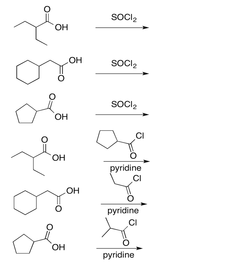 Solved SOCI2 он он SOCI SOCl2 он CI он pyridine Cl он | Chegg.com