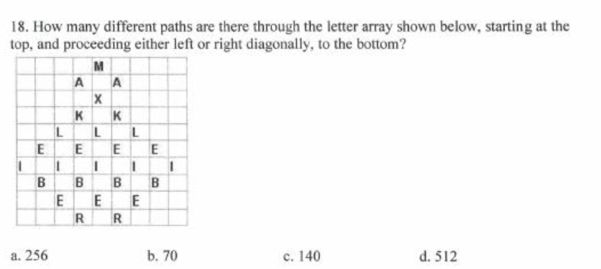 Solved 18. How many different paths are there through the | Chegg.com