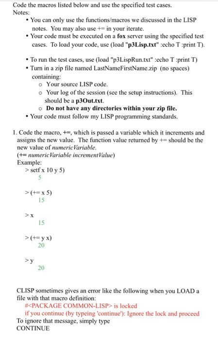 Code The Macros Listed Below And Use The Specified 