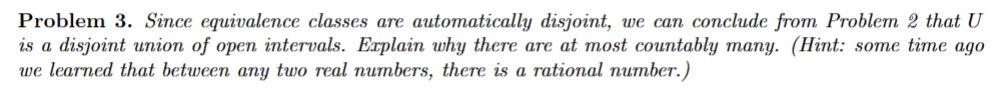 Solved Problem 1. Let U be a non-empty open subset of R. We | Chegg.com