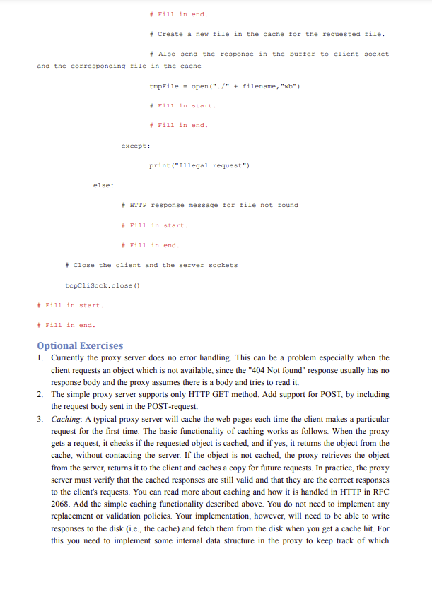 Solved Lab 4: HTTP Web Proxy Server In this lab, you will | Chegg.com