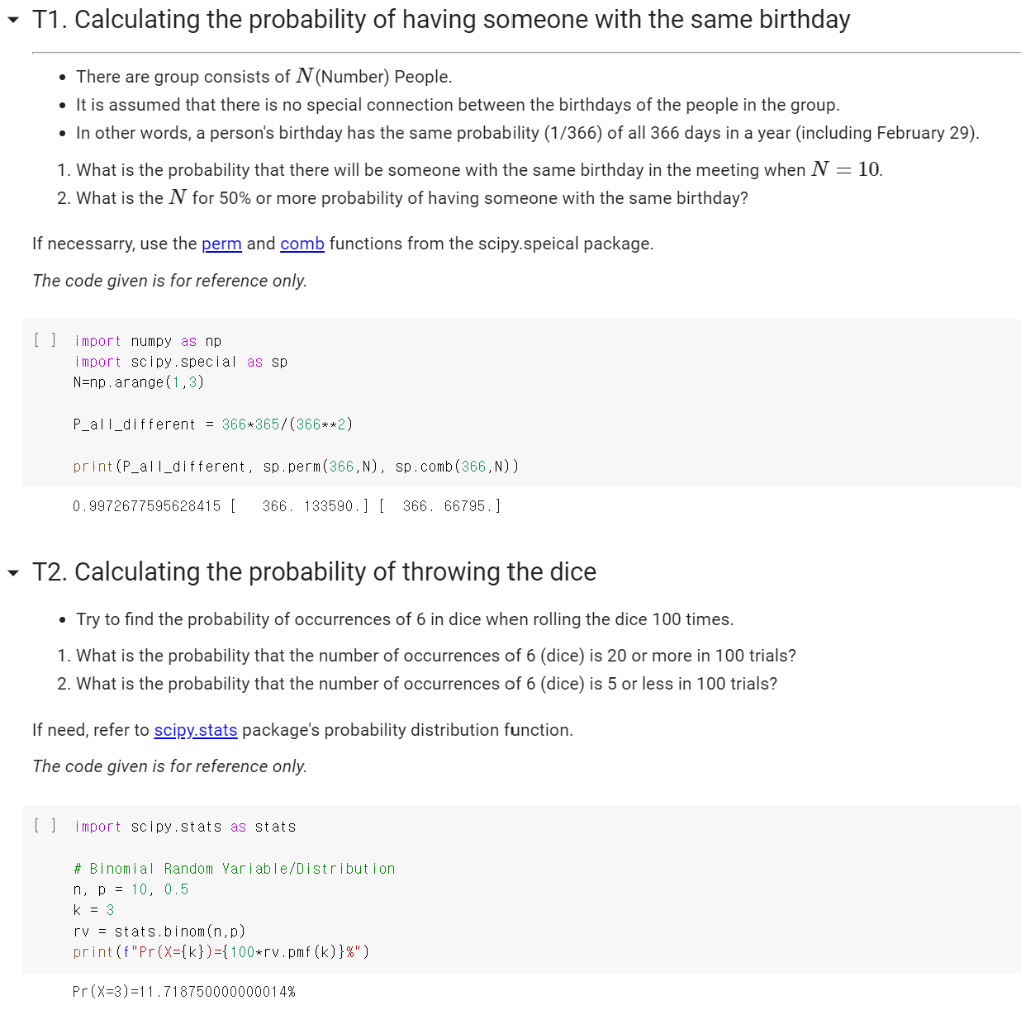 T1. Calculating the probability of having someone | Chegg.com