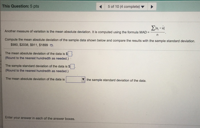 Solved This Question: 5 pts 5 of 10 (4 complete) Another | Chegg.com