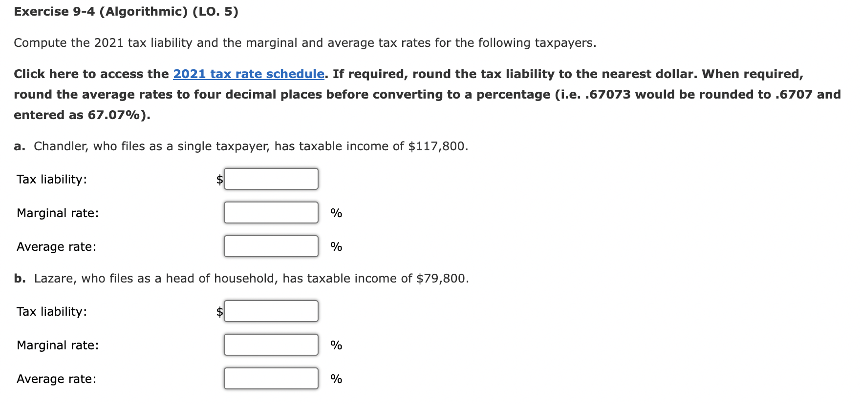 Solved Compute the 2021 tax liability and the marginal and | Chegg.com
