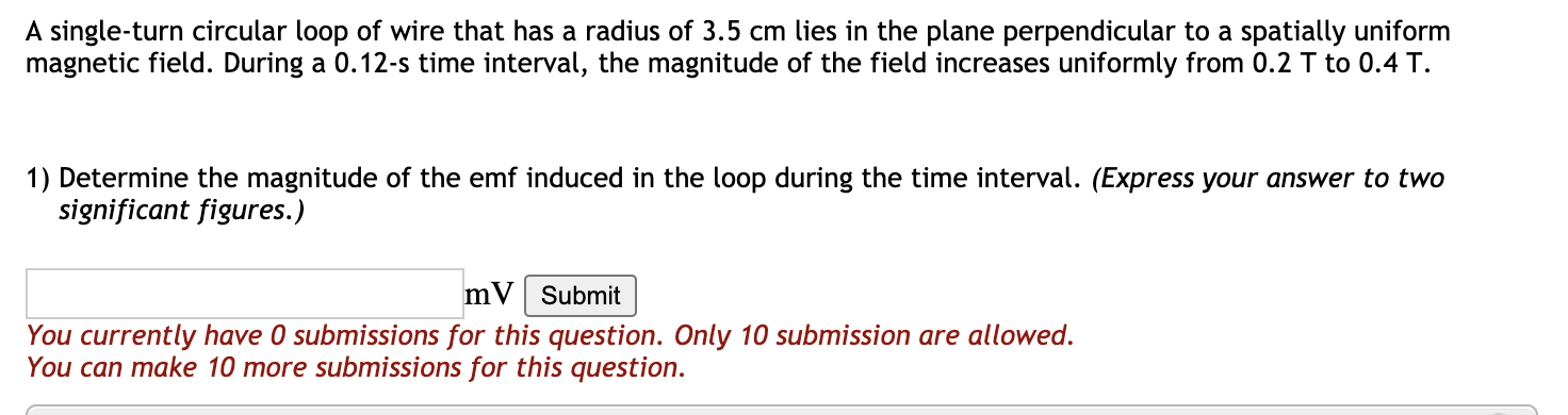 Solved A single-turn circular loop of wire that has a radius | Chegg.com