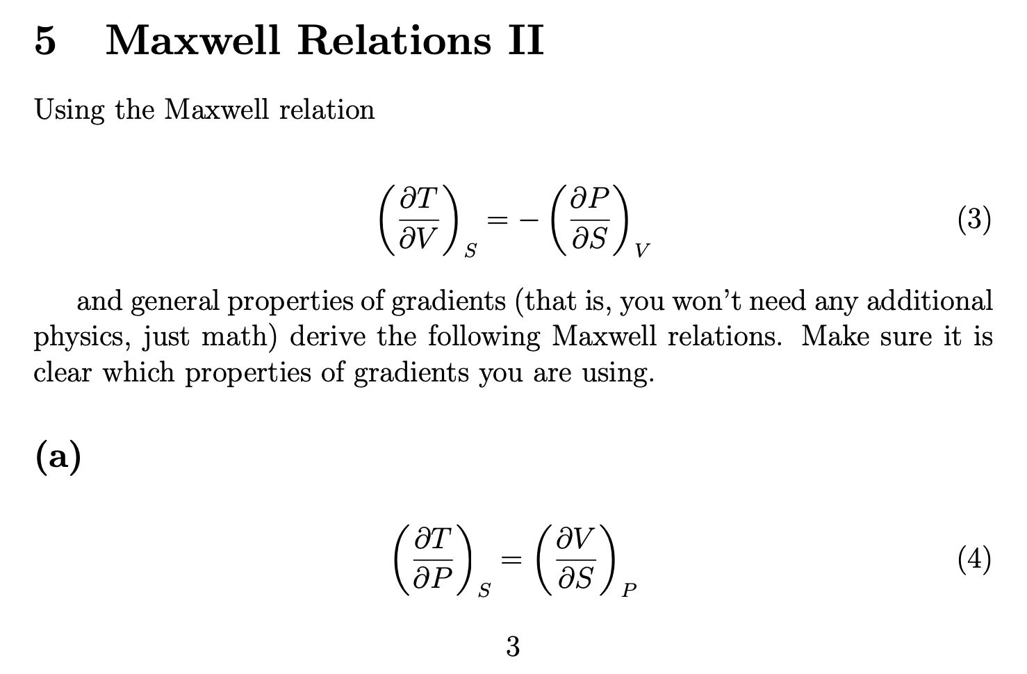 Solved 5 Maxwell Relations II Using the Maxwell relation ӘР | Chegg.com