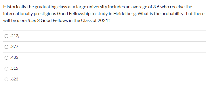 Solved Historically the graduating class at a large | Chegg.com