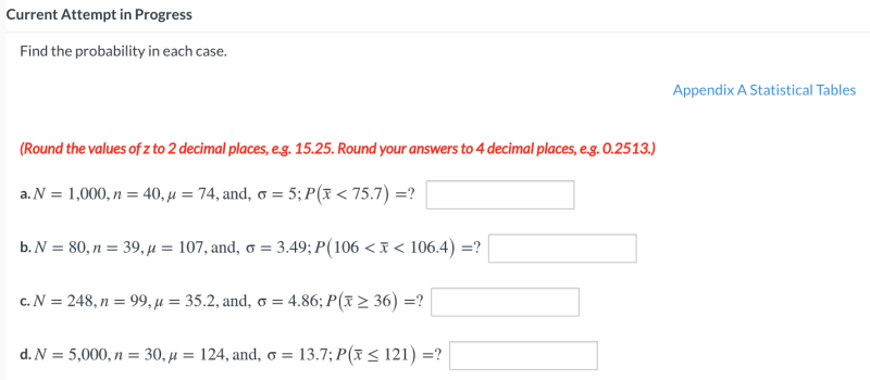 Solved Current Attempt in Progress Find the probability in | Chegg.com