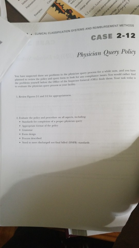 CLINICAL CLASSIFICATION SYSTEMS AND REIMBURSEMENT | Chegg.com