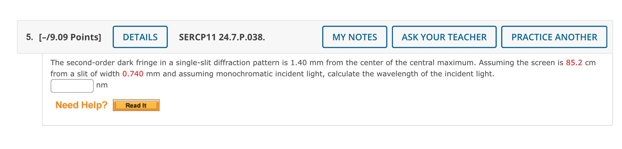 Solved The second-order dark fringe in a single-slit | Chegg.com