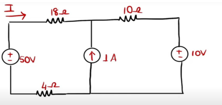 Solved Find the current I using the superposition theorem. | Chegg.com