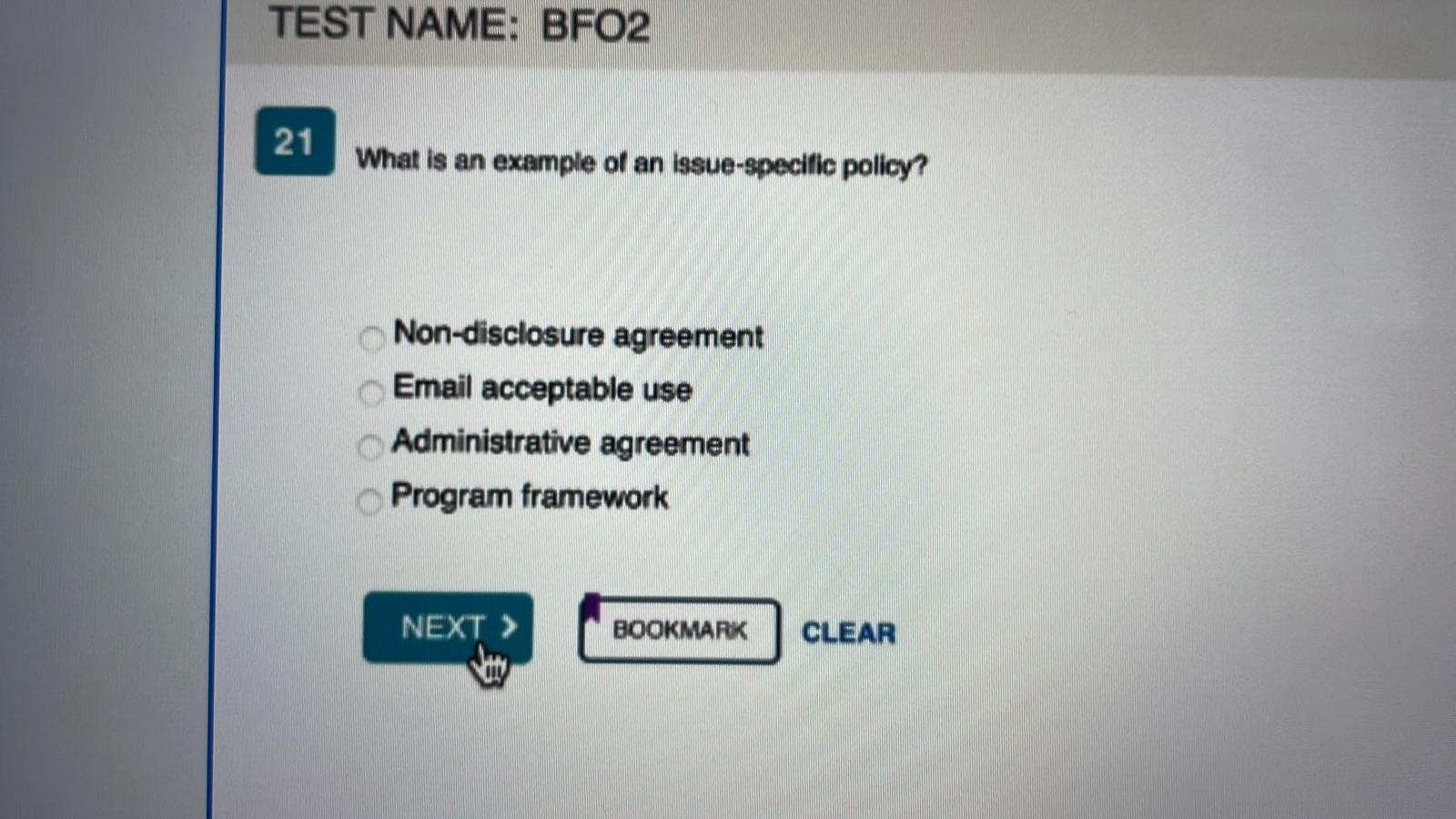 Solved What is an example of an issue-specific policy? | Chegg.com