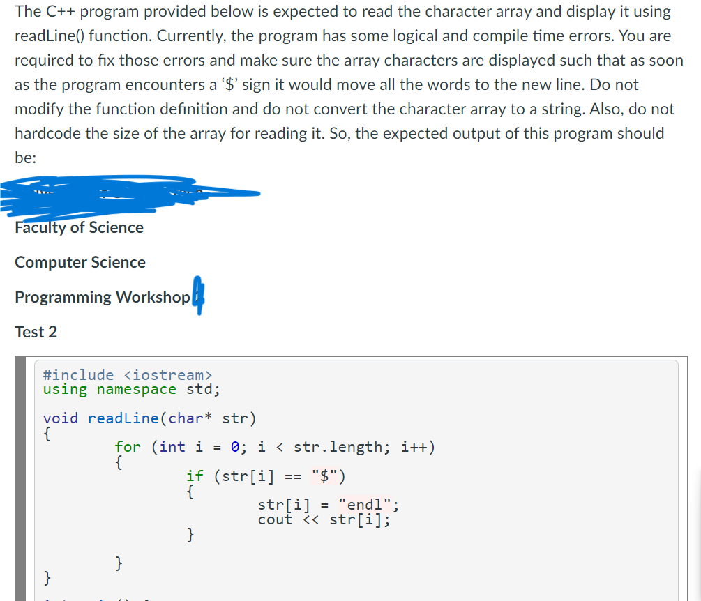 Solved The C++ program provided below is expected to read | Chegg.com