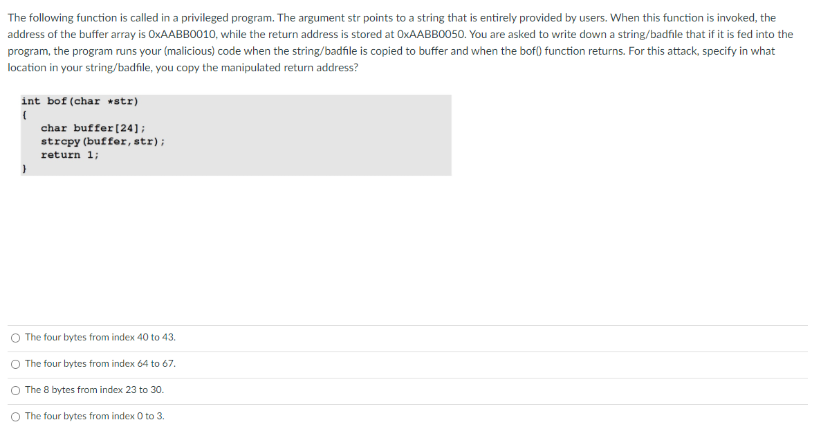 Solved The following function is called in a privileged | Chegg.com