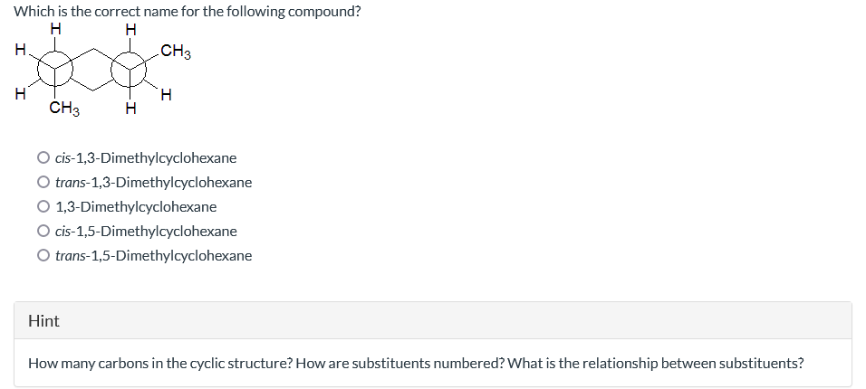 Solved Which is the correct name for the following compound? | Chegg.com
