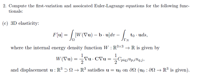 Solved 2. Compute the first-variation and assoicated | Chegg.com