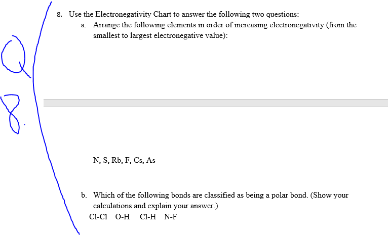 Solved Use the Electronegativity Chart to answer the | Chegg.com