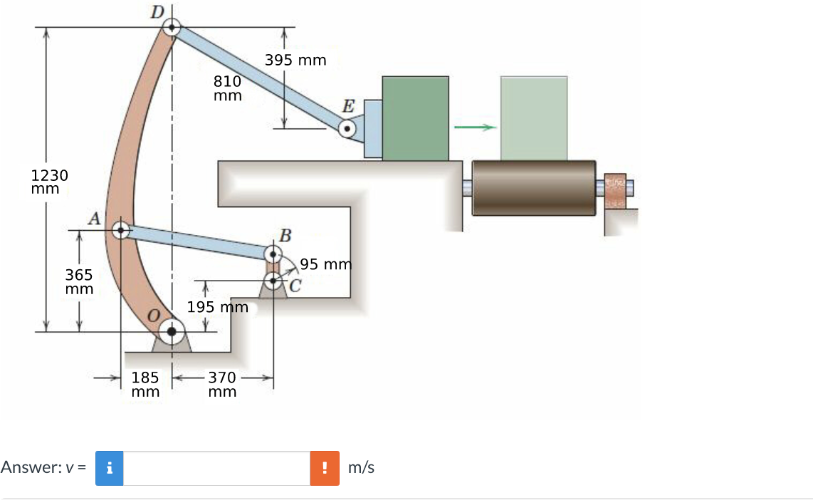 Solved A mechanism for pushing small boxes from an assembly | Chegg.com