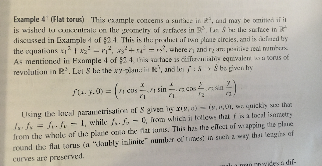 Example 4" (Flat torus) This example concerns a | Chegg.com