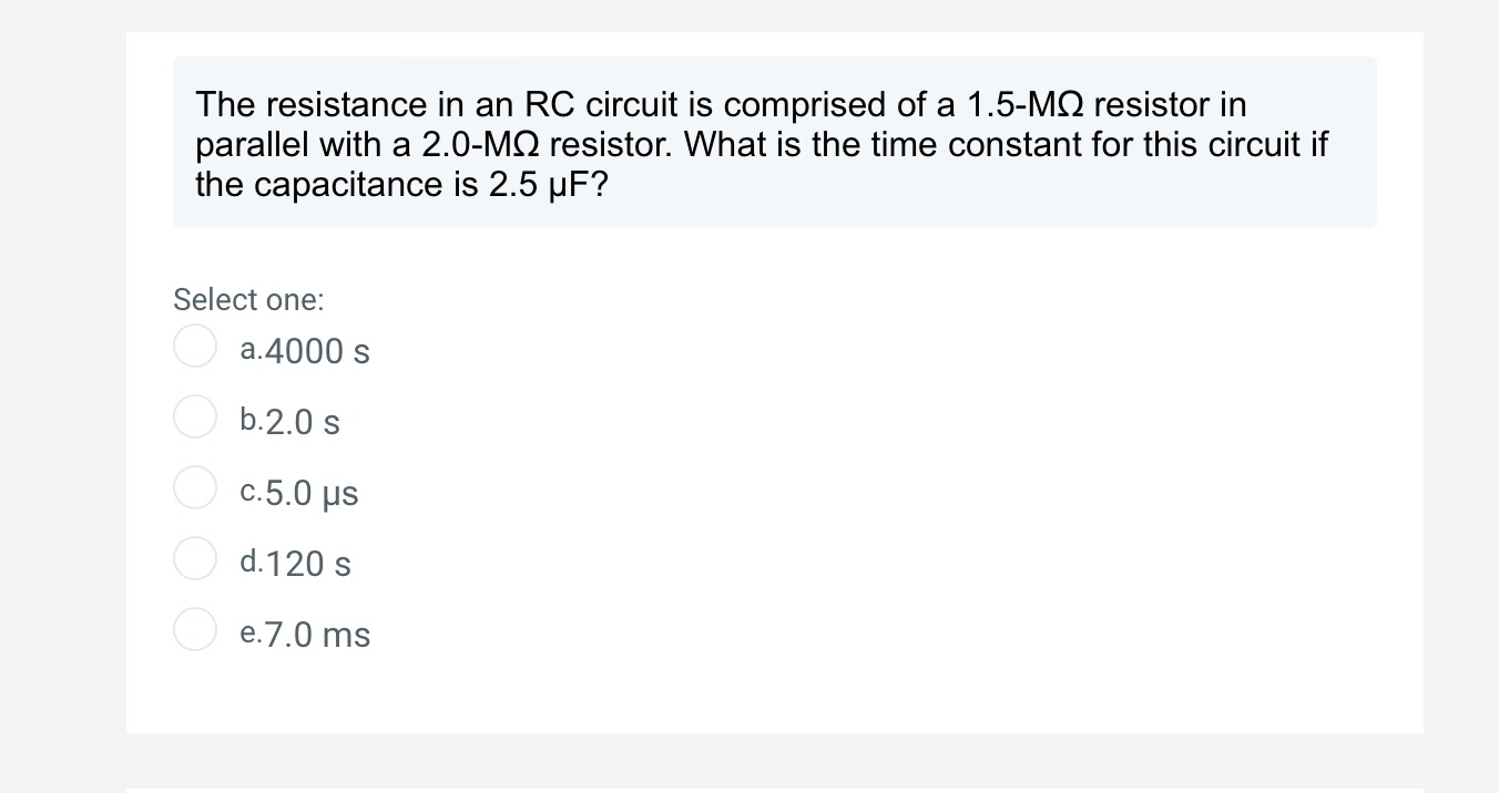 Solved The resistance in an RC circuit is comprised of a | Chegg.com