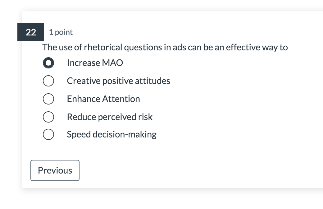 Solved 22 1 point The use of rhetorical questions in ads can | Chegg.com