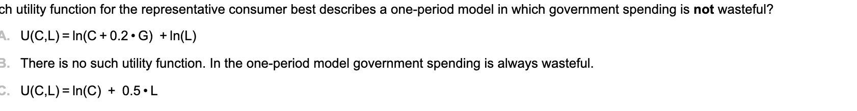Solved utility function for the representative consumer best | Chegg.com