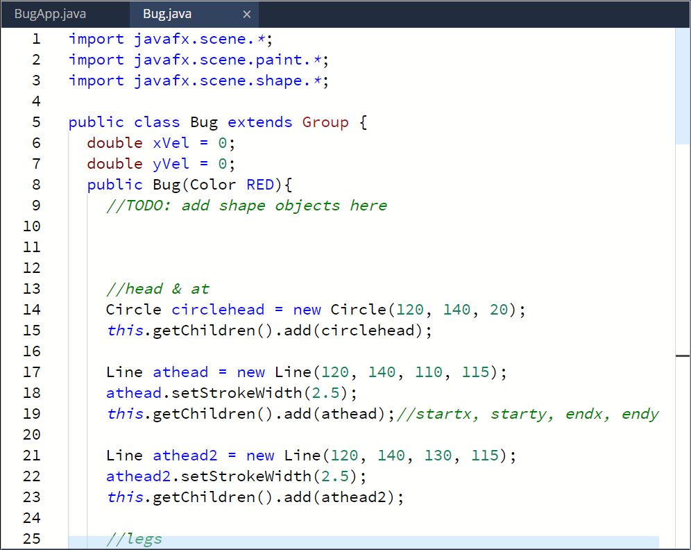 Solved Bonus challenge: Make the legs change position in the | Chegg.com